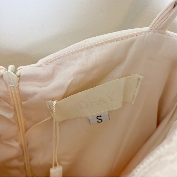 DFAY | Dresses | Dfay Lace Trim Ruched Satin Mini Dress New With Tags ...